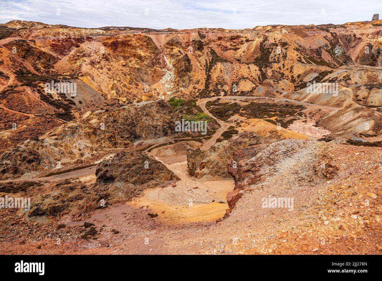 Parys Mountain open cast copper mine, Anglesey, North Wales Stock Photo ...