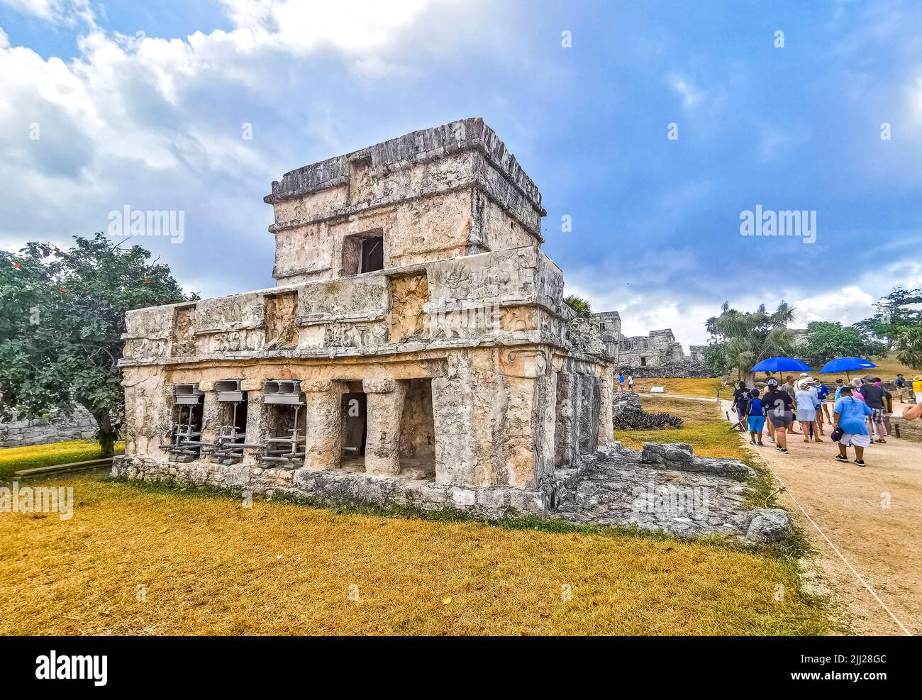 Tulum Mexico 24. April 2022 Ancient Tulum ruins Mayan site with temple ...