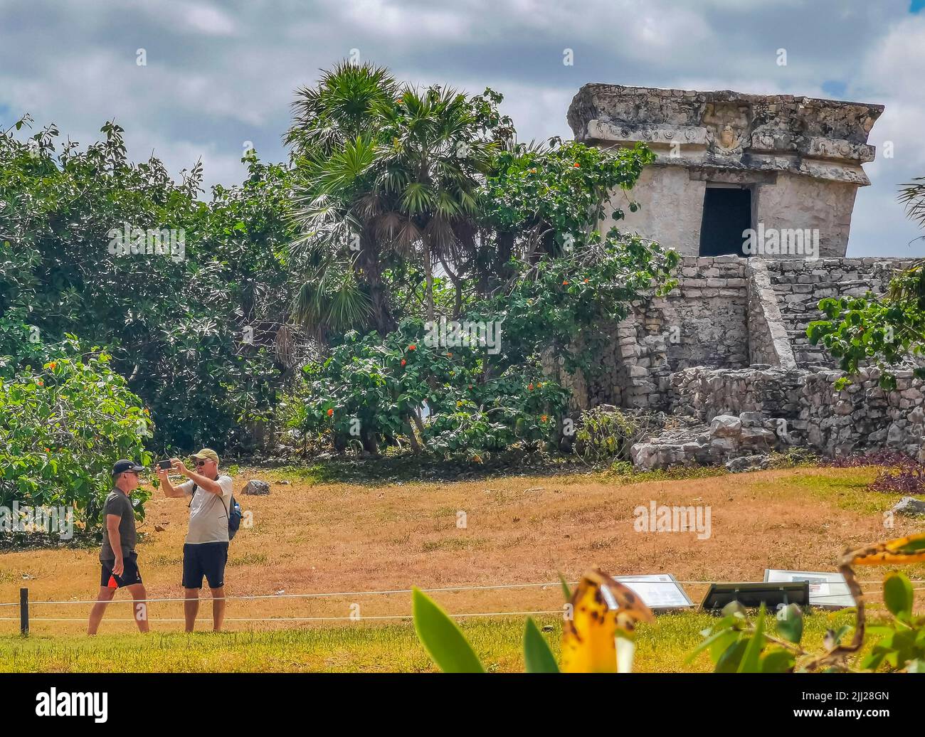 Tulum Mexico 11. April 2022 Ancient Tulum ruins Mayan site with temple ...
