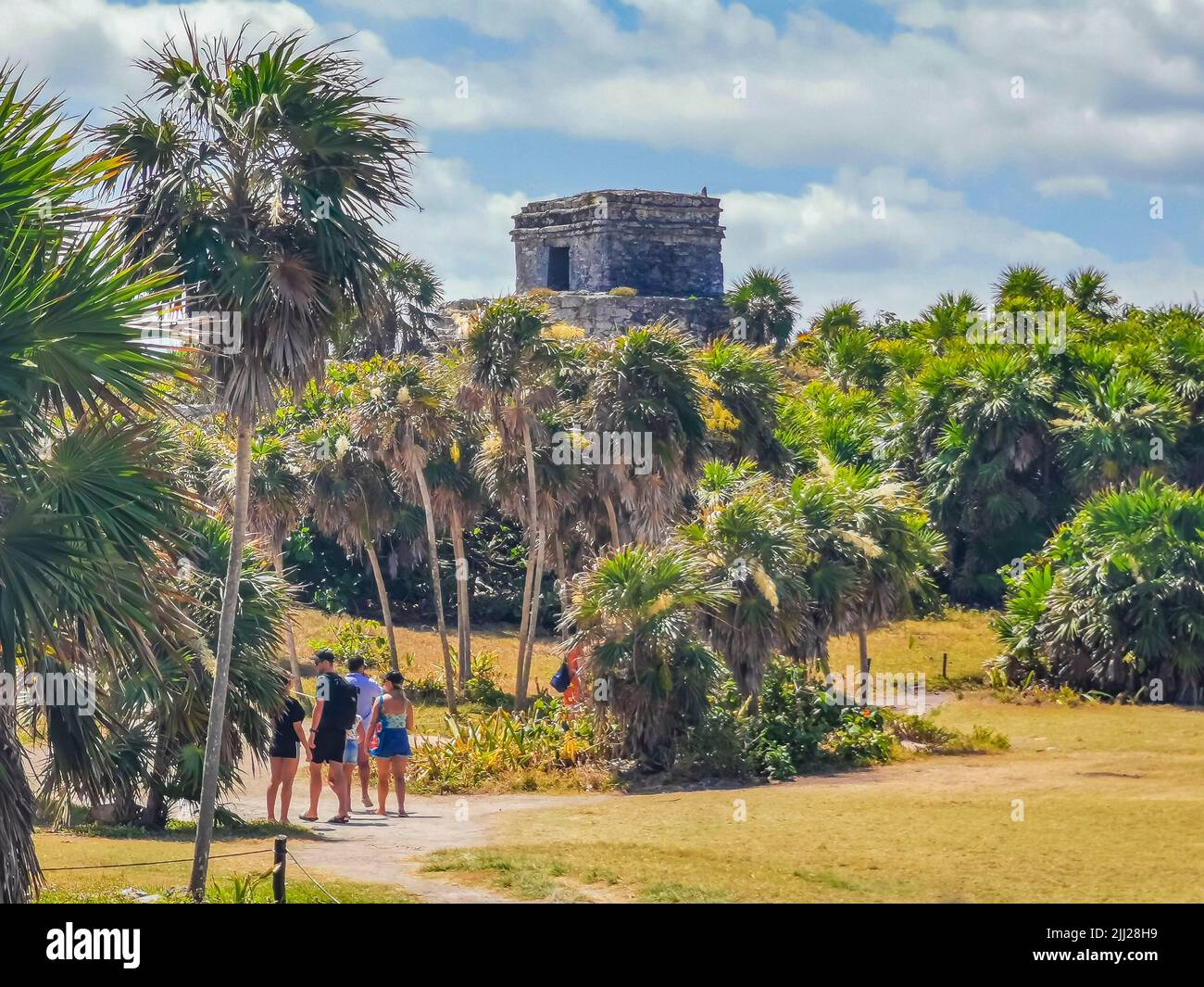 Tulum Mexico 11. April 2022 Ancient Tulum ruins Mayan site with temple ...