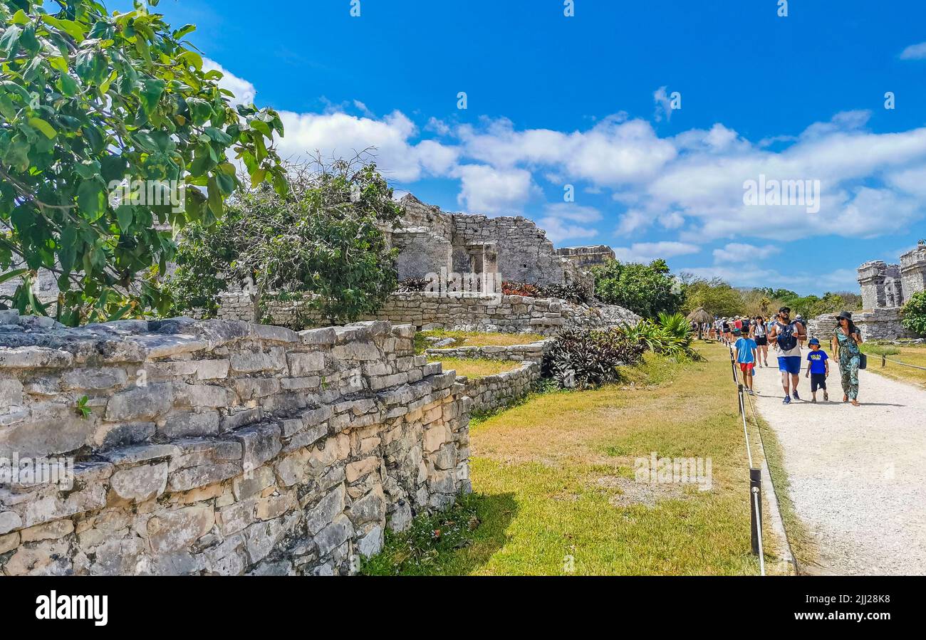 Tulum Mexico 11. April 2022 Ancient Tulum ruins Mayan site with temple ...