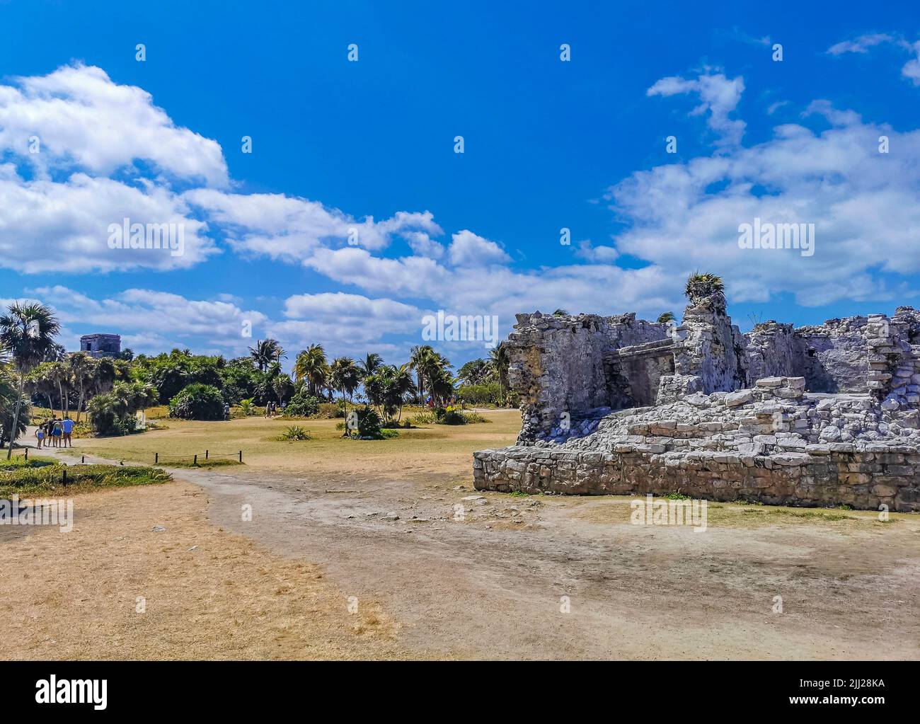 Tulum Mexico 11. April 2022 Ancient Tulum ruins Mayan site with temple ...