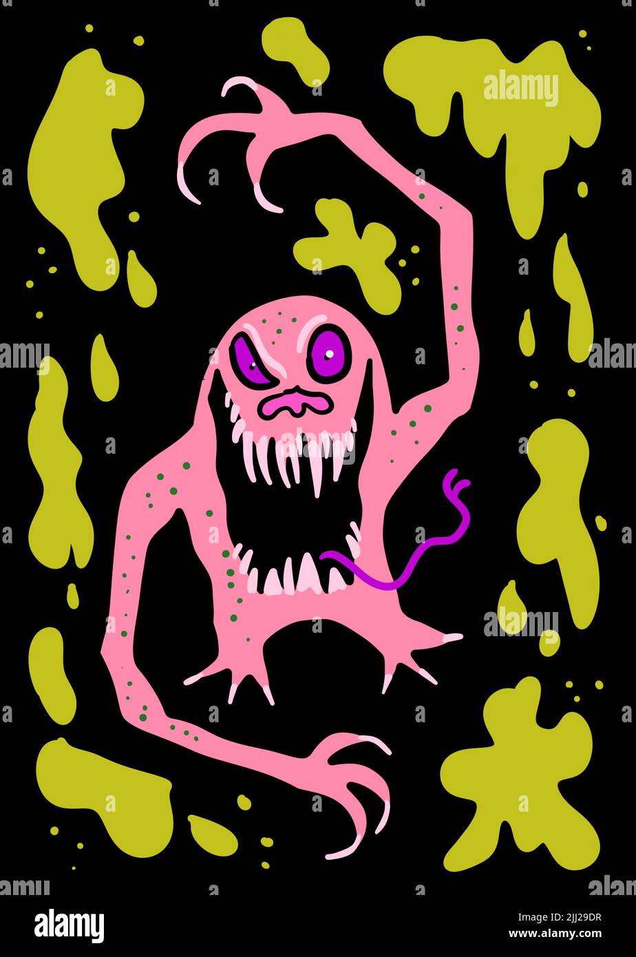 weird cartoon creature illustration Stock Photo - Alamy