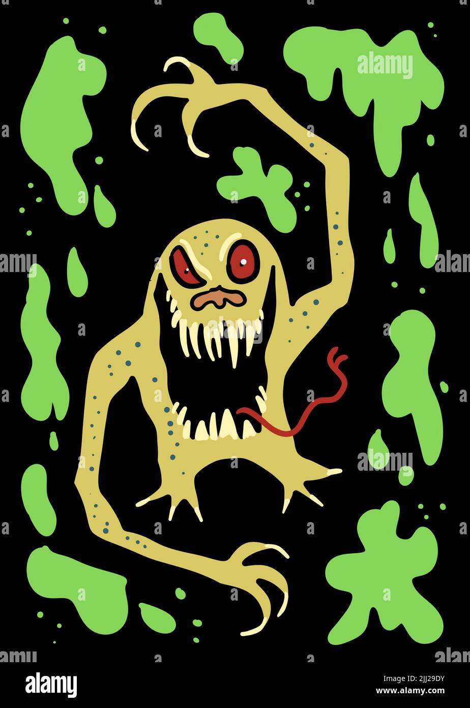 weird cartoon creature illustration Stock Photo - Alamy