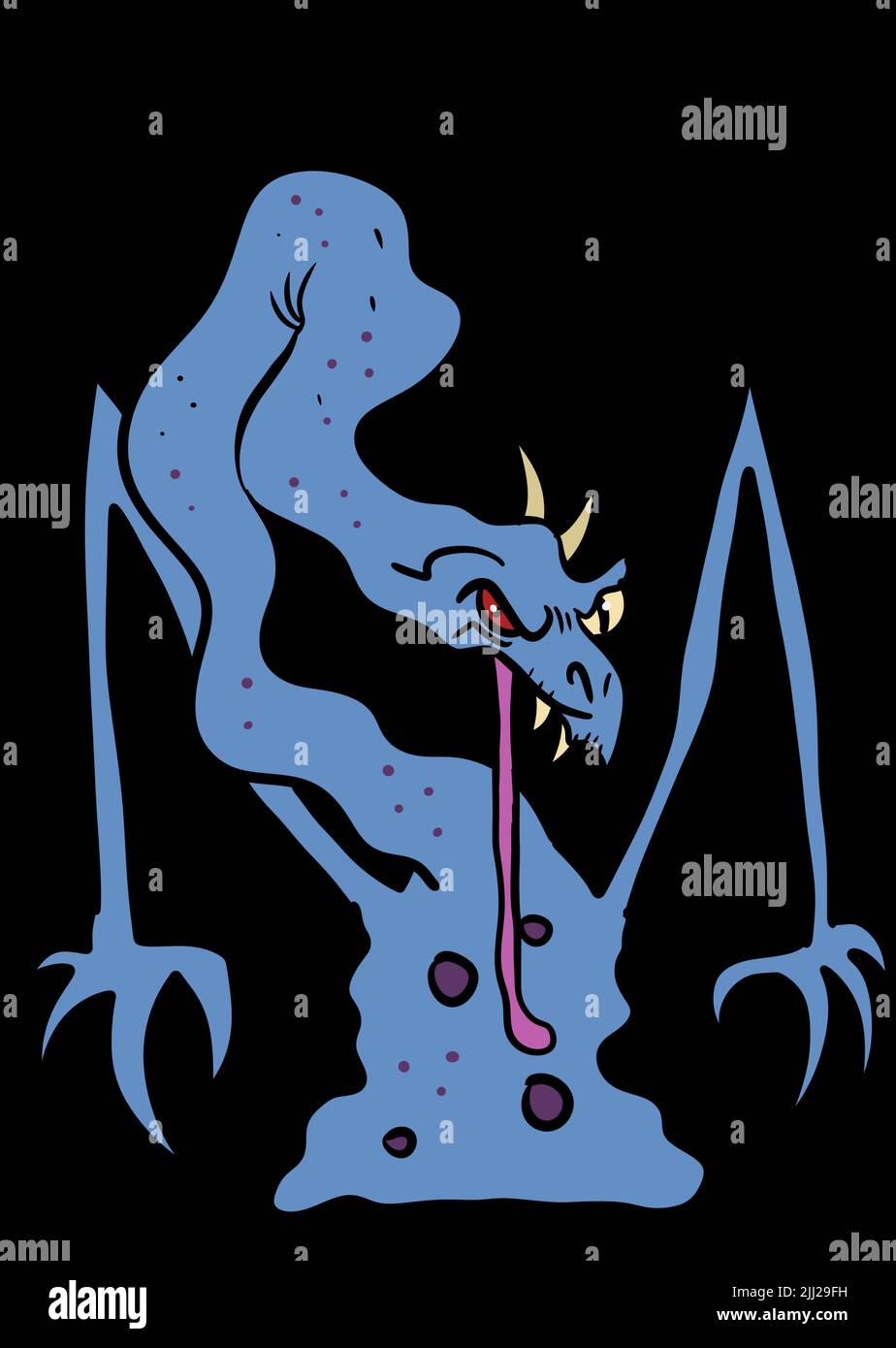 weird cartoon creature illustration Stock Photo - Alamy