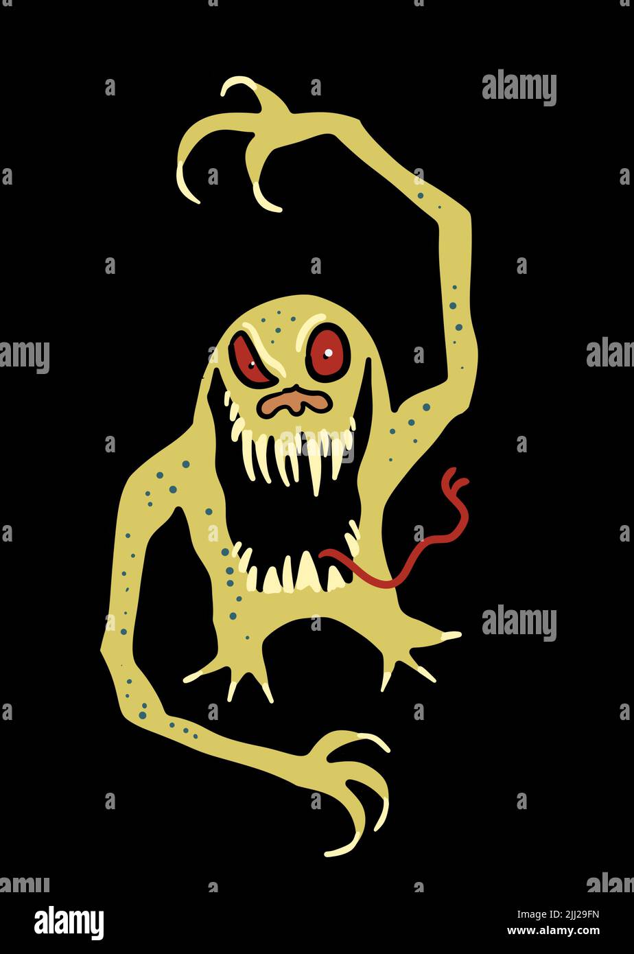 weird cartoon creature illustration Stock Photo - Alamy