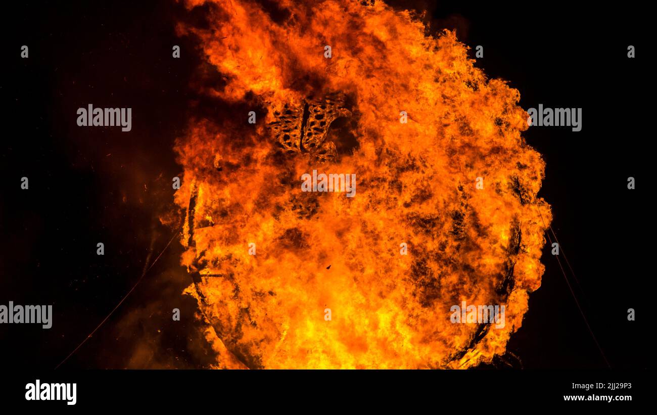 An African burning festival with flames in the darkness Stock Photo - Alamy