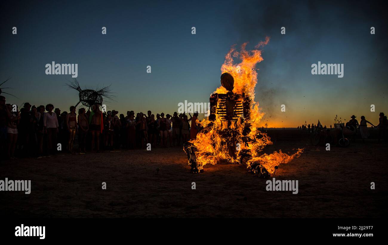 An African burning festival with flames in the darkness Stock Photo - Alamy
