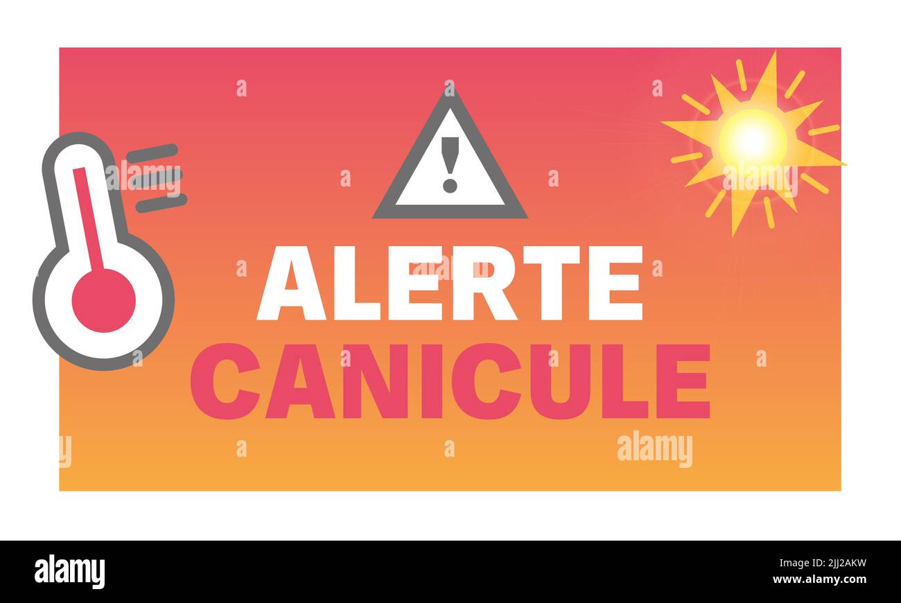 french heatwave alert banner heat warning Stock Photo - Alamy
