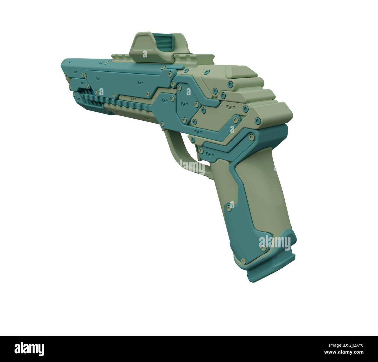 3d illustration of sci-fi futuristic gun weapon, Science fiction hi ...