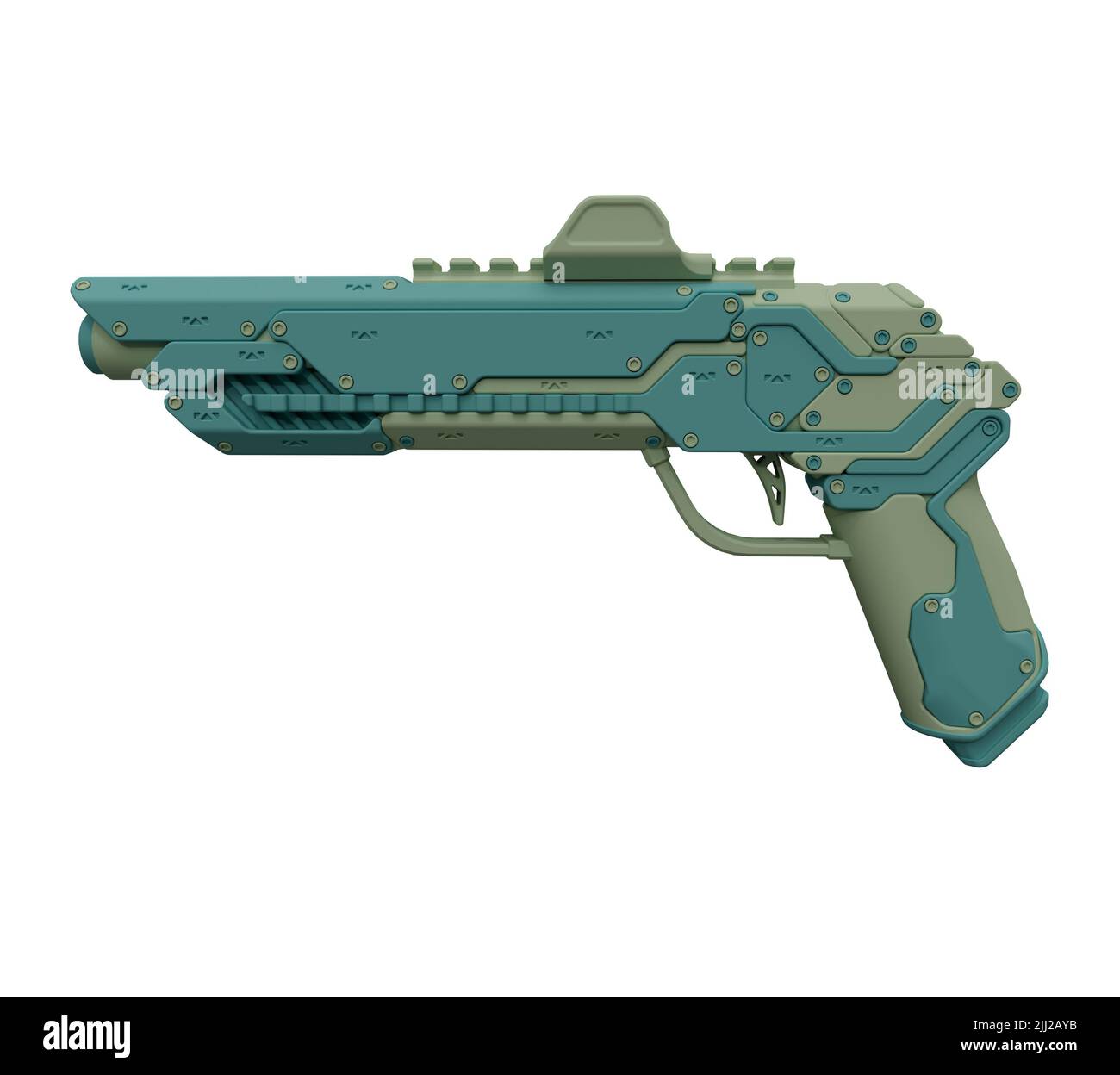3d illustration of sci-fi futuristic gun weapon, Science fiction hi ...