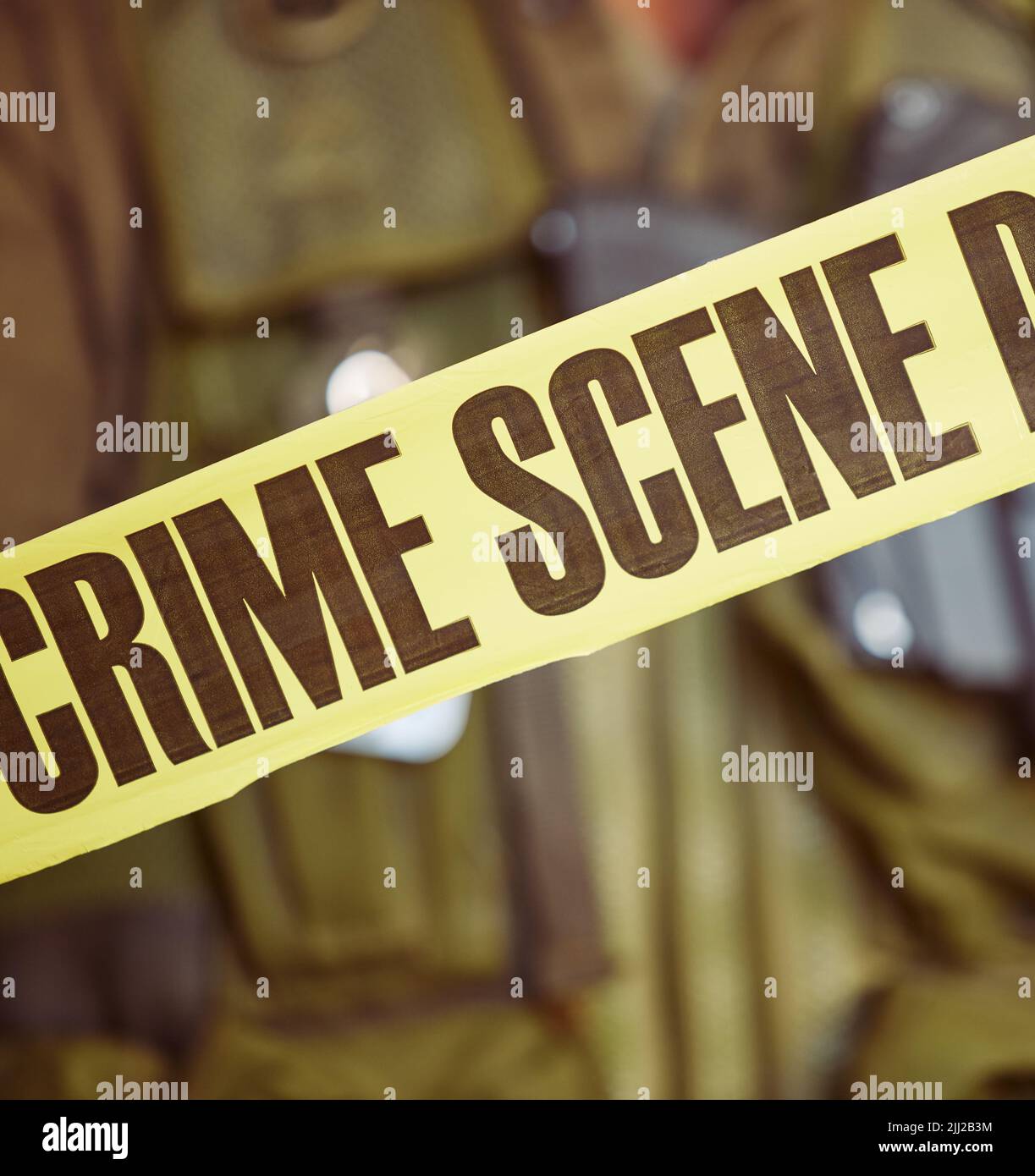 Youve been warned. caution tape surrounding a crime scene Stock Photo ...