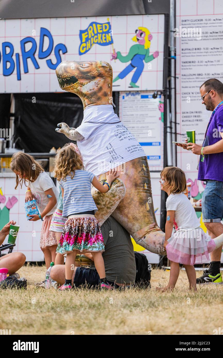 Henham Park, Suffolk, UK. 22nd July, 2022. A dinosaur art installation ...