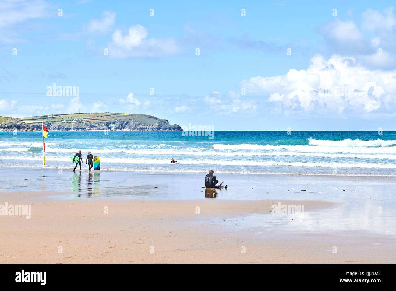 Sand sandy beach trevone summer atlantic sea shoresurf wave hori hi-res ...