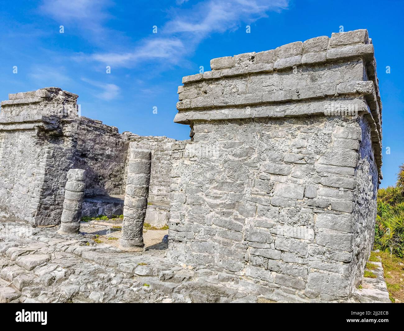 Ancient Tulum ruins Mayan site with temple ruins pyramids and artifacts ...