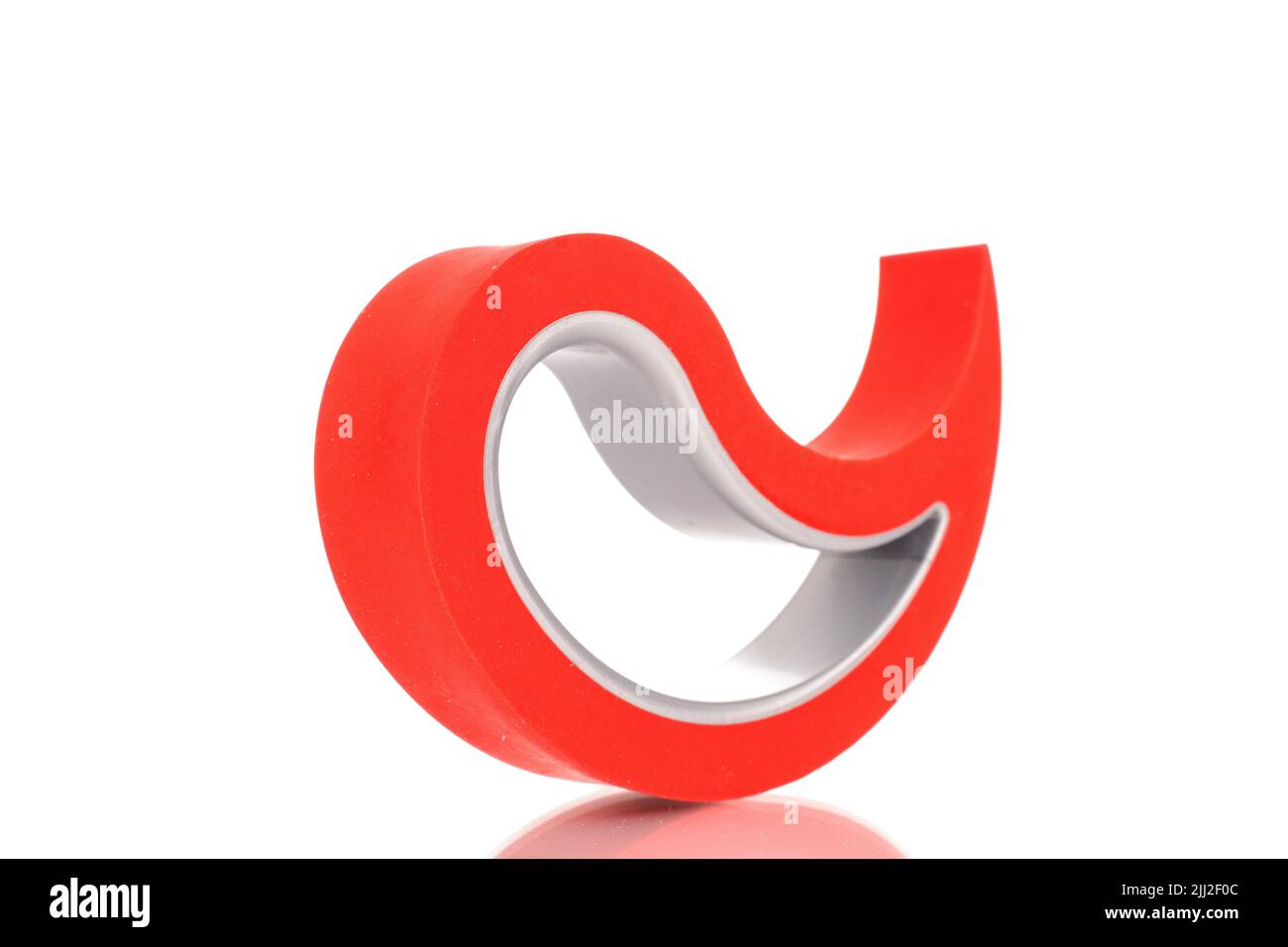 One red door stopper, close-up, isolated on white background Stock ...