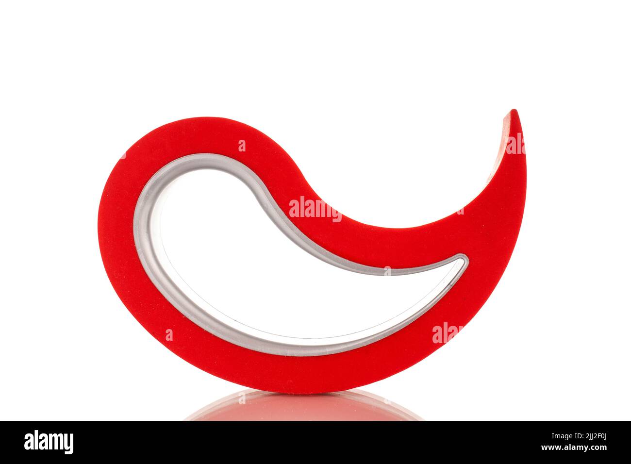 One red door stopper, close-up, isolated on white background Stock ...