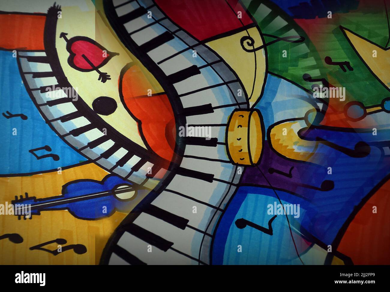 Abstract Art Music Instruments