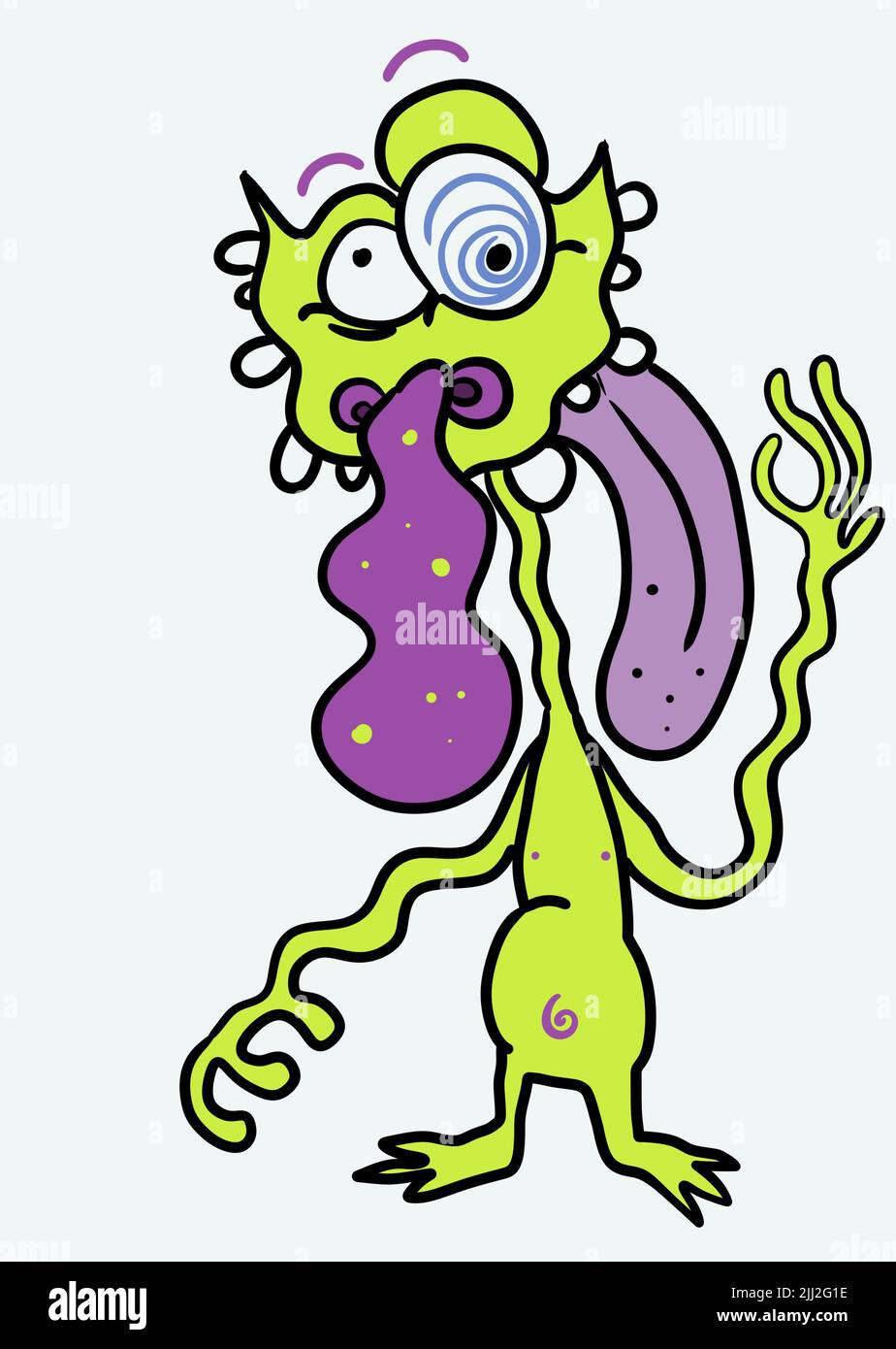 weird cartoon creature illustration Stock Photo - Alamy
