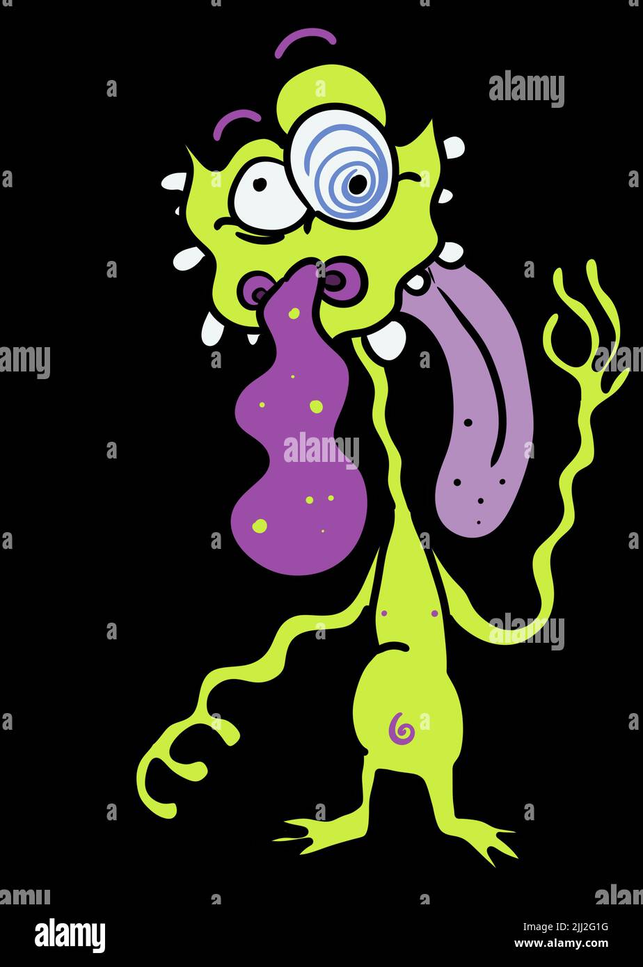 weird cartoon creature illustration Stock Photo - Alamy
