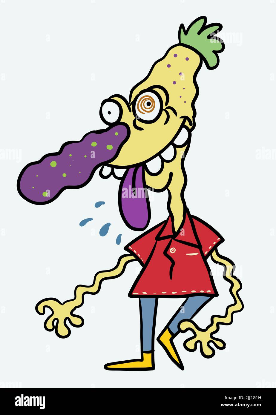 weird cartoon creature illustration Stock Photo - Alamy