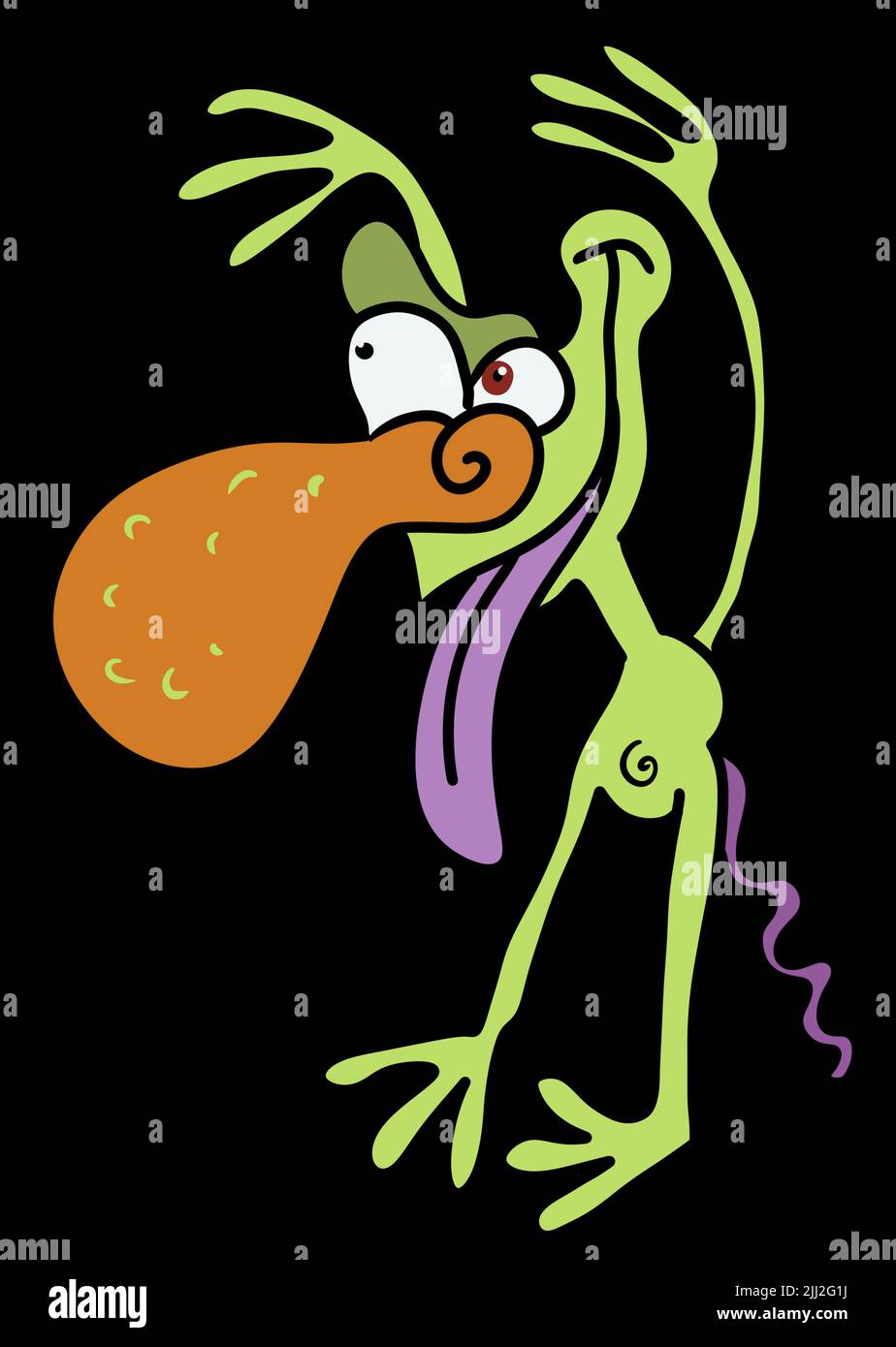 weird cartoon creature illustration Stock Photo - Alamy