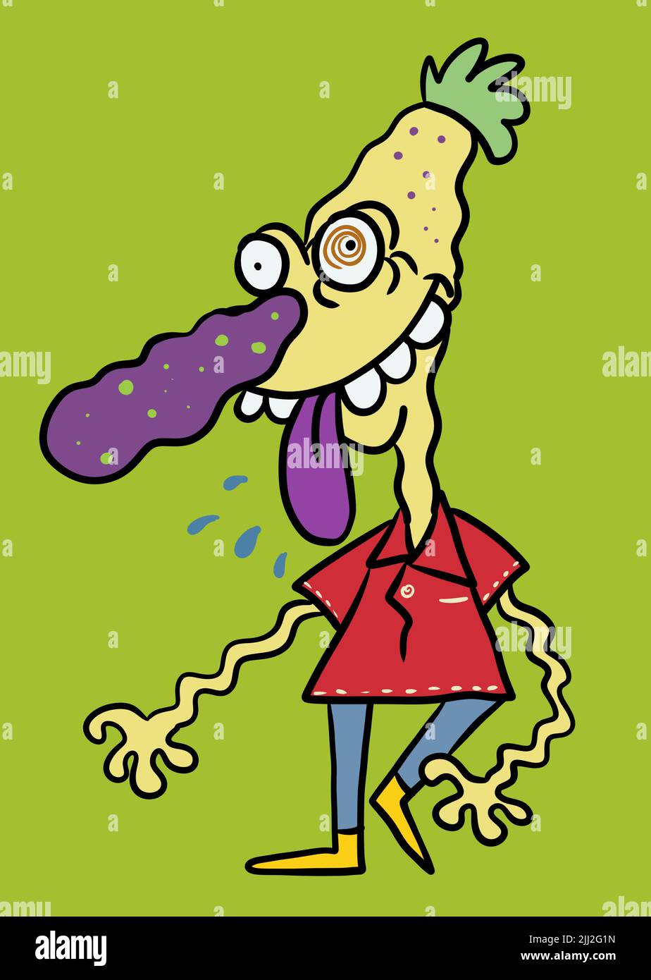 weird cartoon creature illustration Stock Photo - Alamy