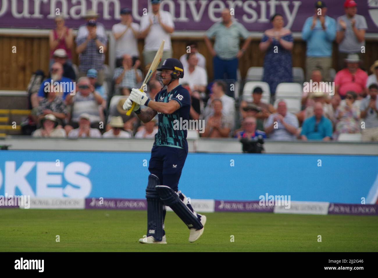 Chester le Street, England, 19 July 2022. Ben Stokes walking out for ...