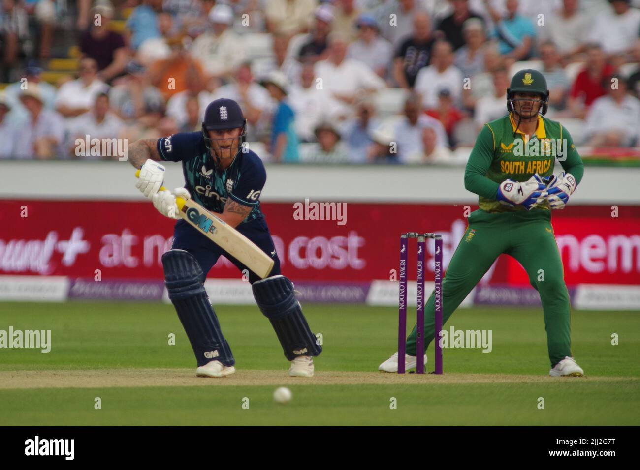 Chester le Street, England, 19 July 2022. Ben Stokes batting in his ...