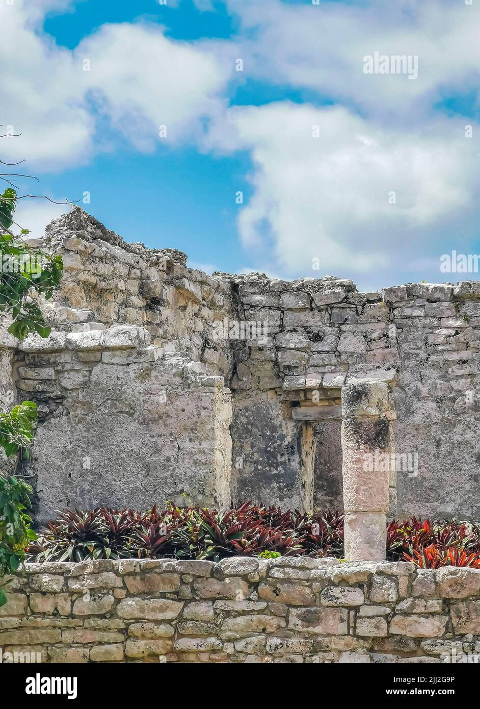 Ancient Tulum ruins Mayan site with temple ruins pyramids and artifacts ...