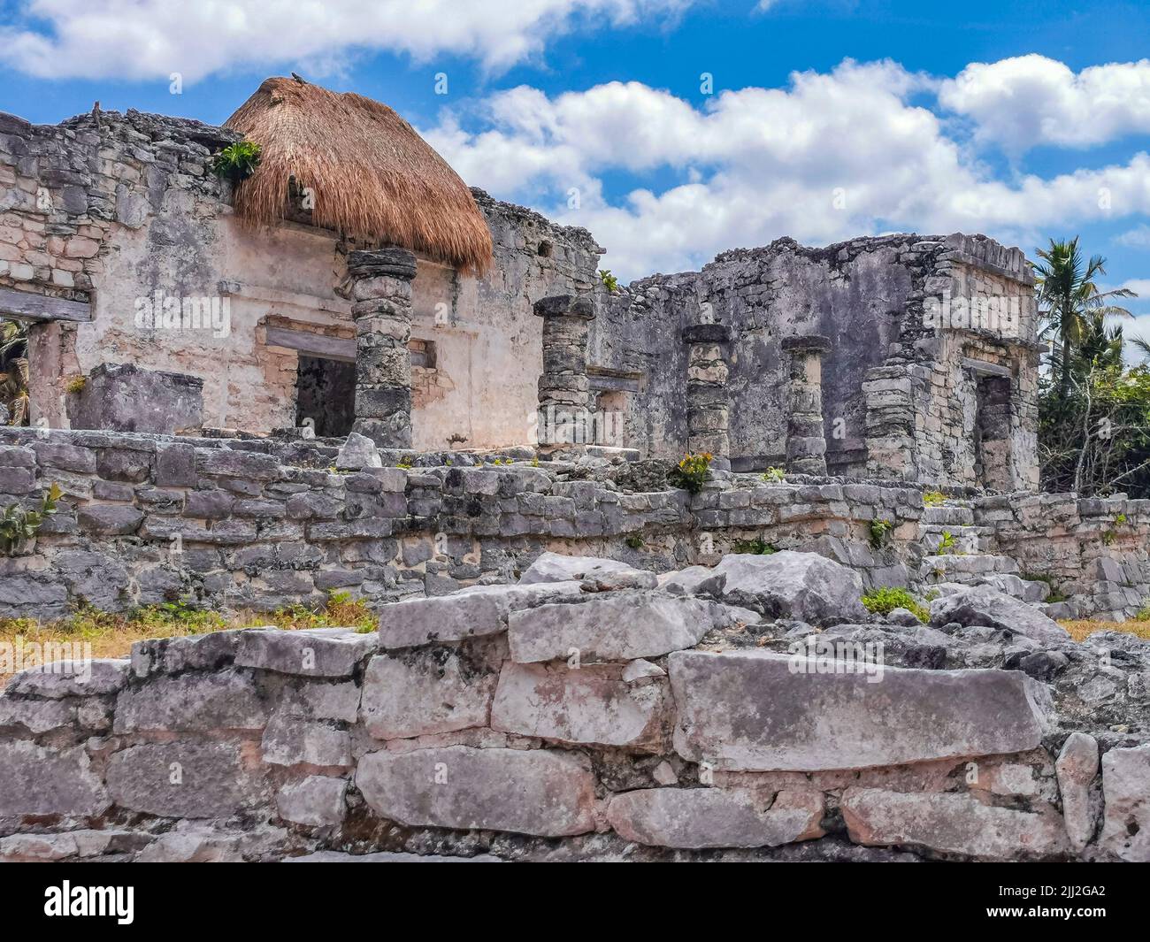 Ancient Tulum ruins Mayan site with temple ruins pyramids and artifacts ...