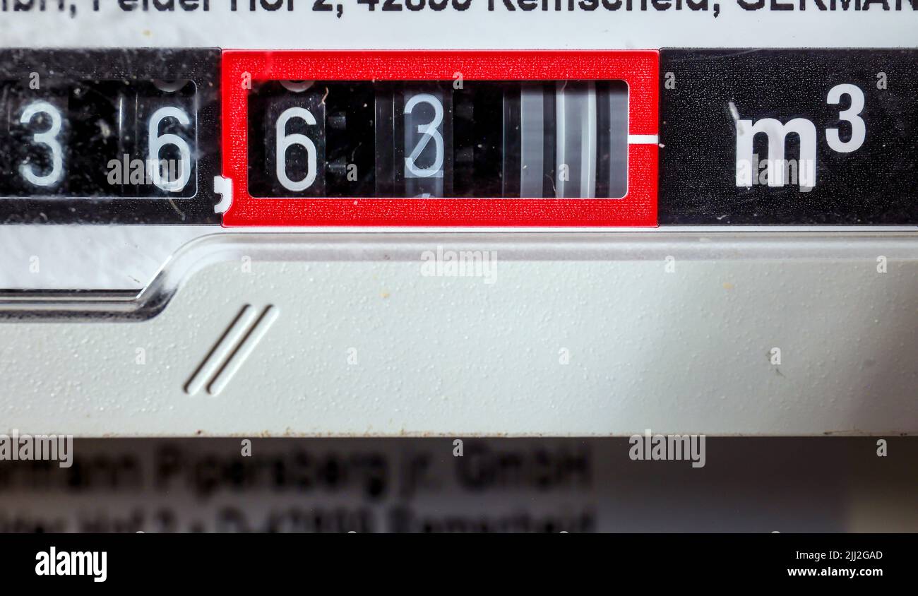 Germany - Gas meter in the boiler room of a residential building Stock ...