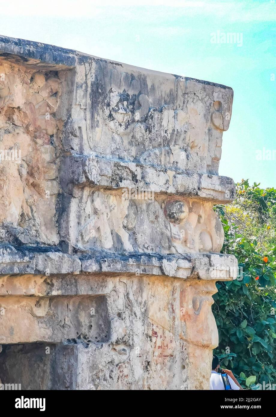 Ancient Tulum ruins Mayan site with temple ruins pyramids and artifacts ...