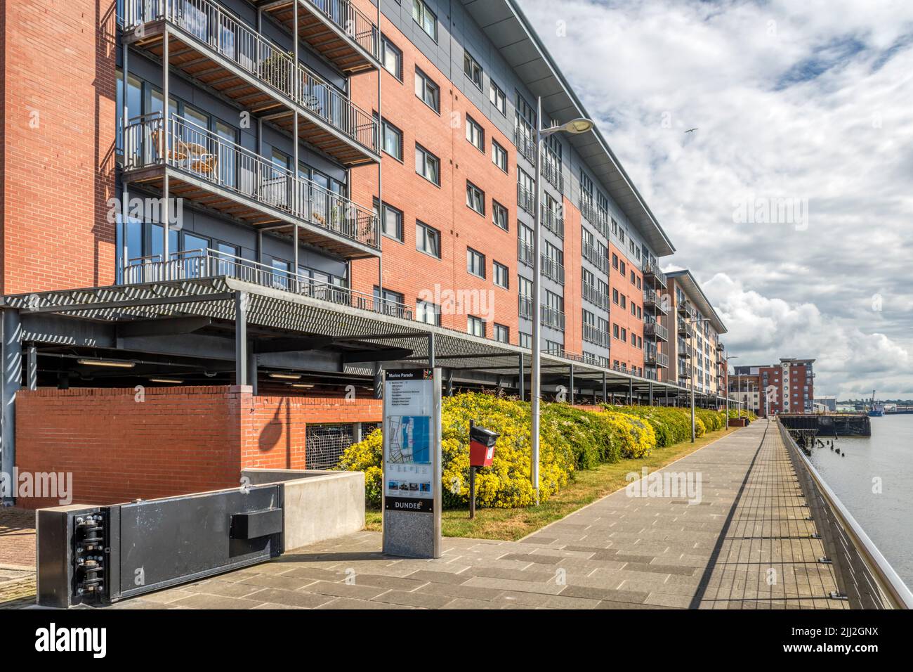 Marine Parade on the Dundee waterfront faces the River Tay and is a ...