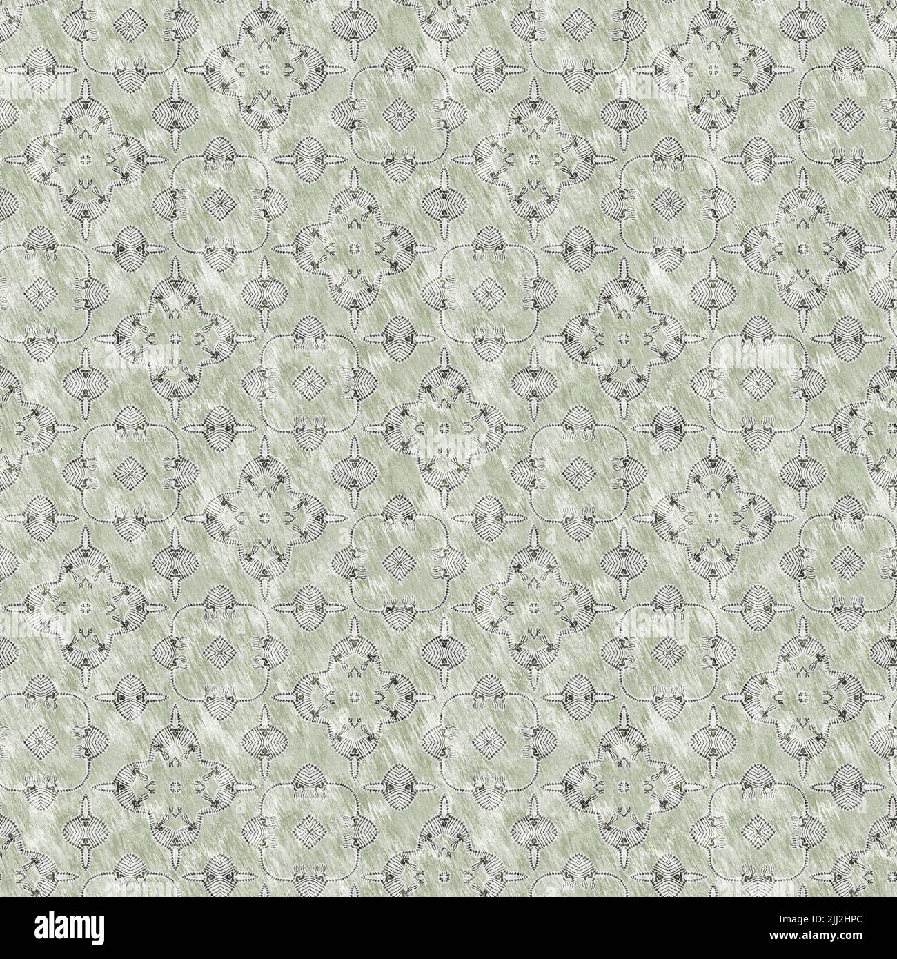 Mosaic geometric green seamless texture pattern. Trendy kaleidoscope ...