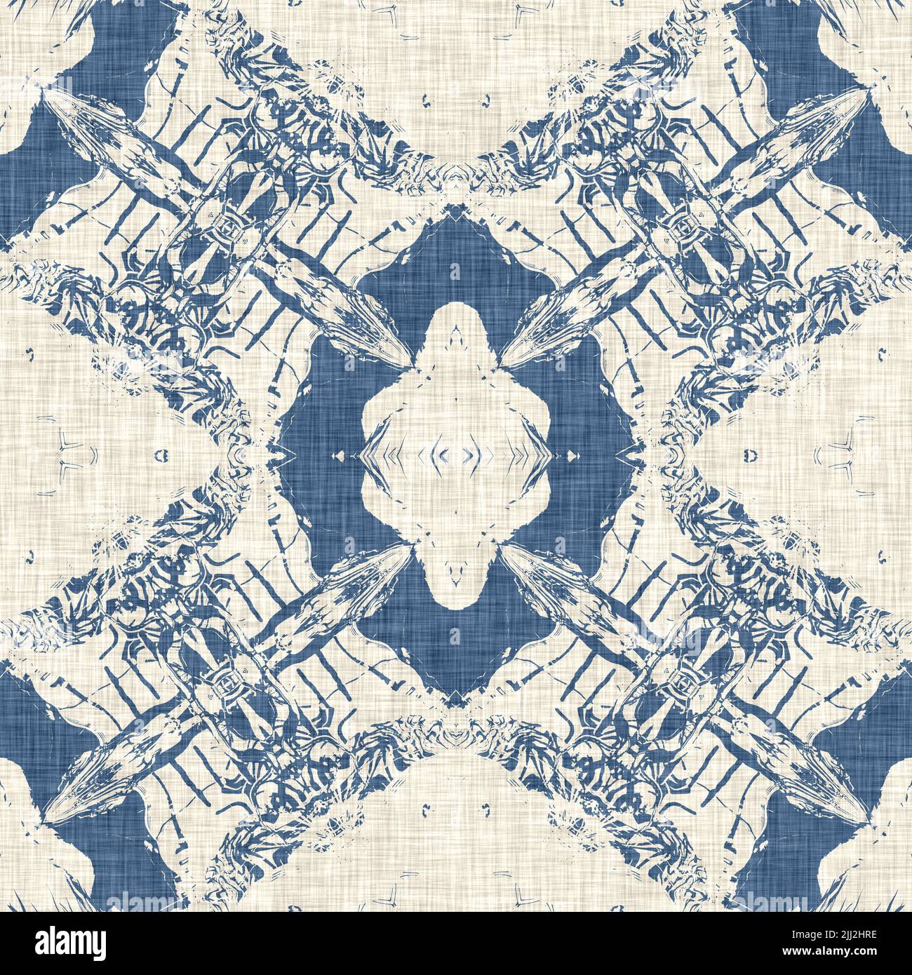 French blue quilt printed fabric pattern for shabby chic home decor ...