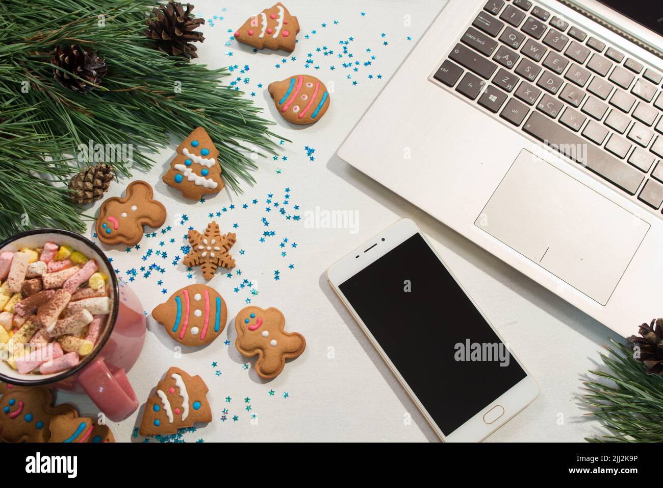 Chatting during Christmas and New Year holidays Stock Photo - Alamy