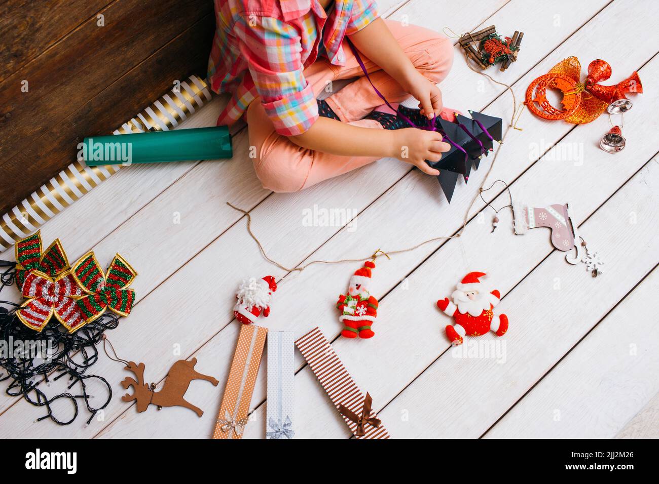 Christmas preparation. Art decoration process Stock Photo - Alamy