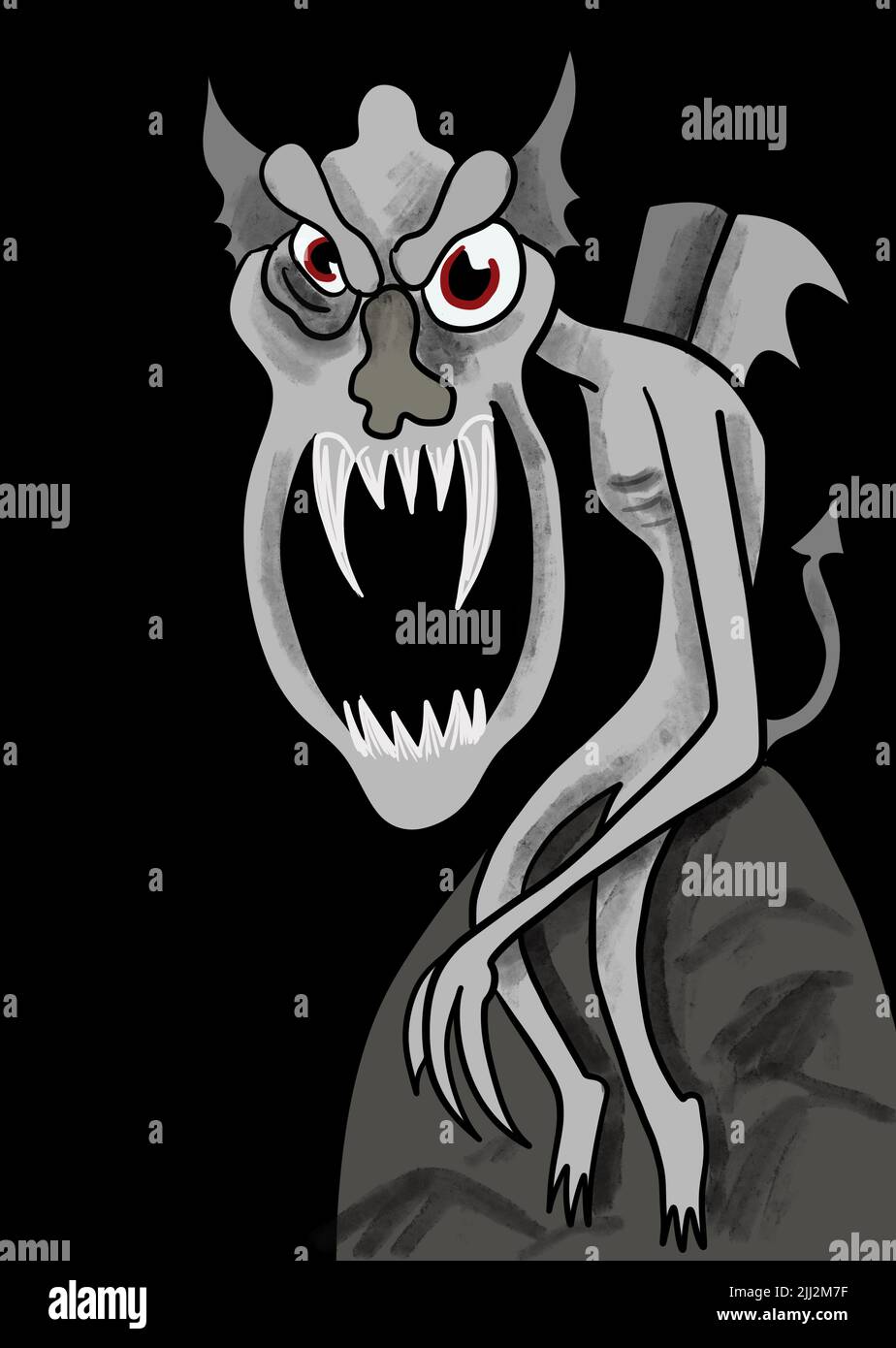 weird cartoon creature illustration Stock Photo - Alamy