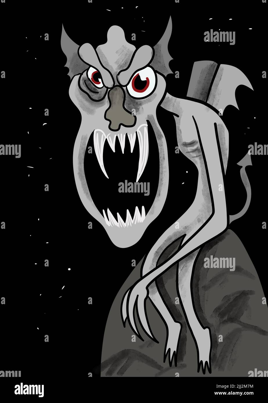 weird cartoon creature illustration Stock Photo - Alamy