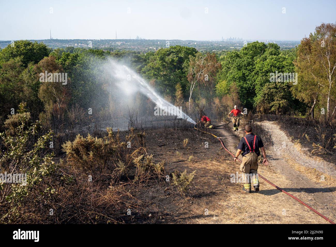 A series of wildfires breaks out across England as the intense heatwave ...