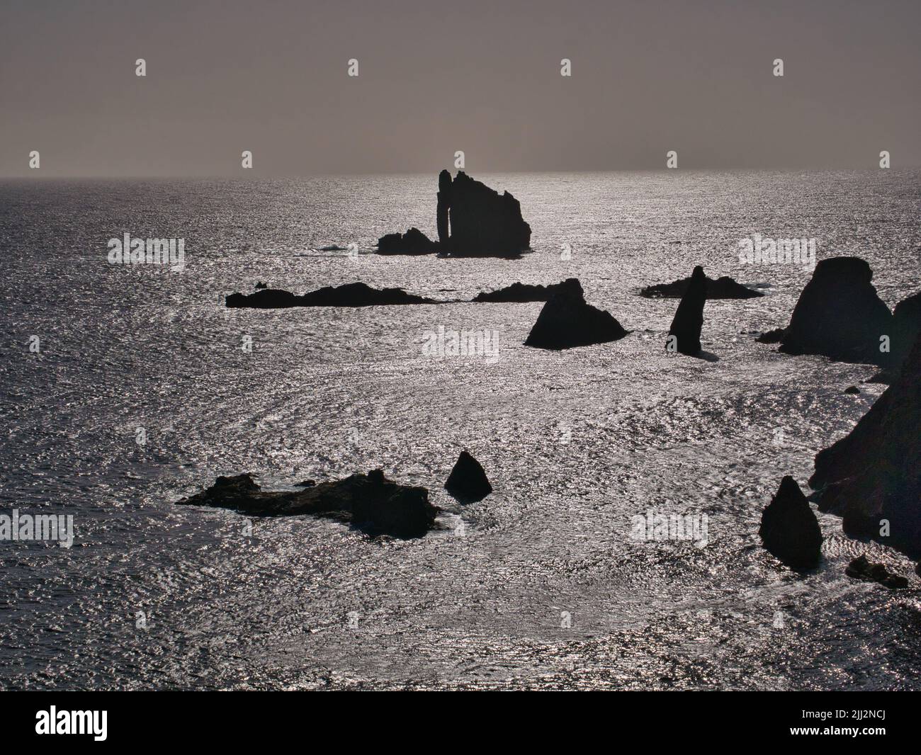 The Drongs and other coastal rocks and stacks off the Ness of Hillswick ...