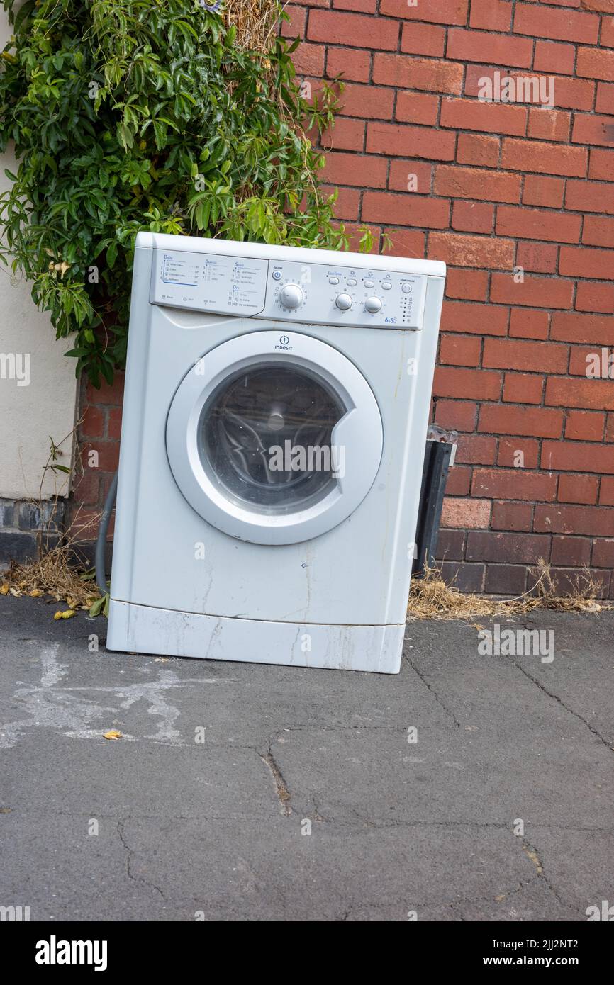 Abandoned machine washing left on a street in Bristol, UK (Jul22 Stock ...
