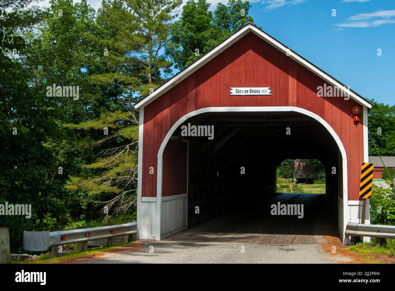 Sawyer's Crossing, also called Cresson Bridge, a red wooden covered ...