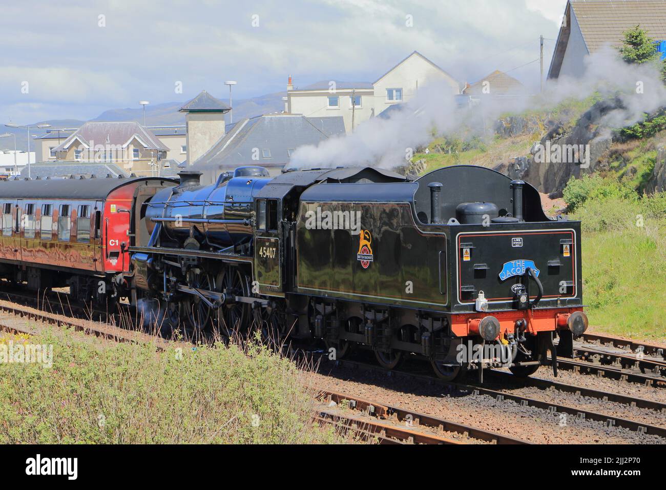 Jacobite steam train 45212 in Mallaig. The Jacobite is a steam ...