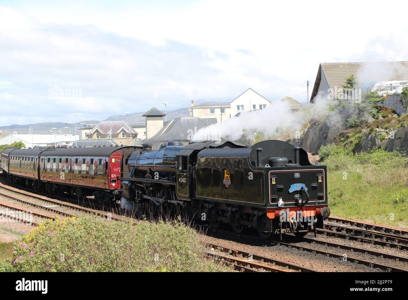 Jacobite steam train 45212 in Mallaig. The Jacobite is a steam ...