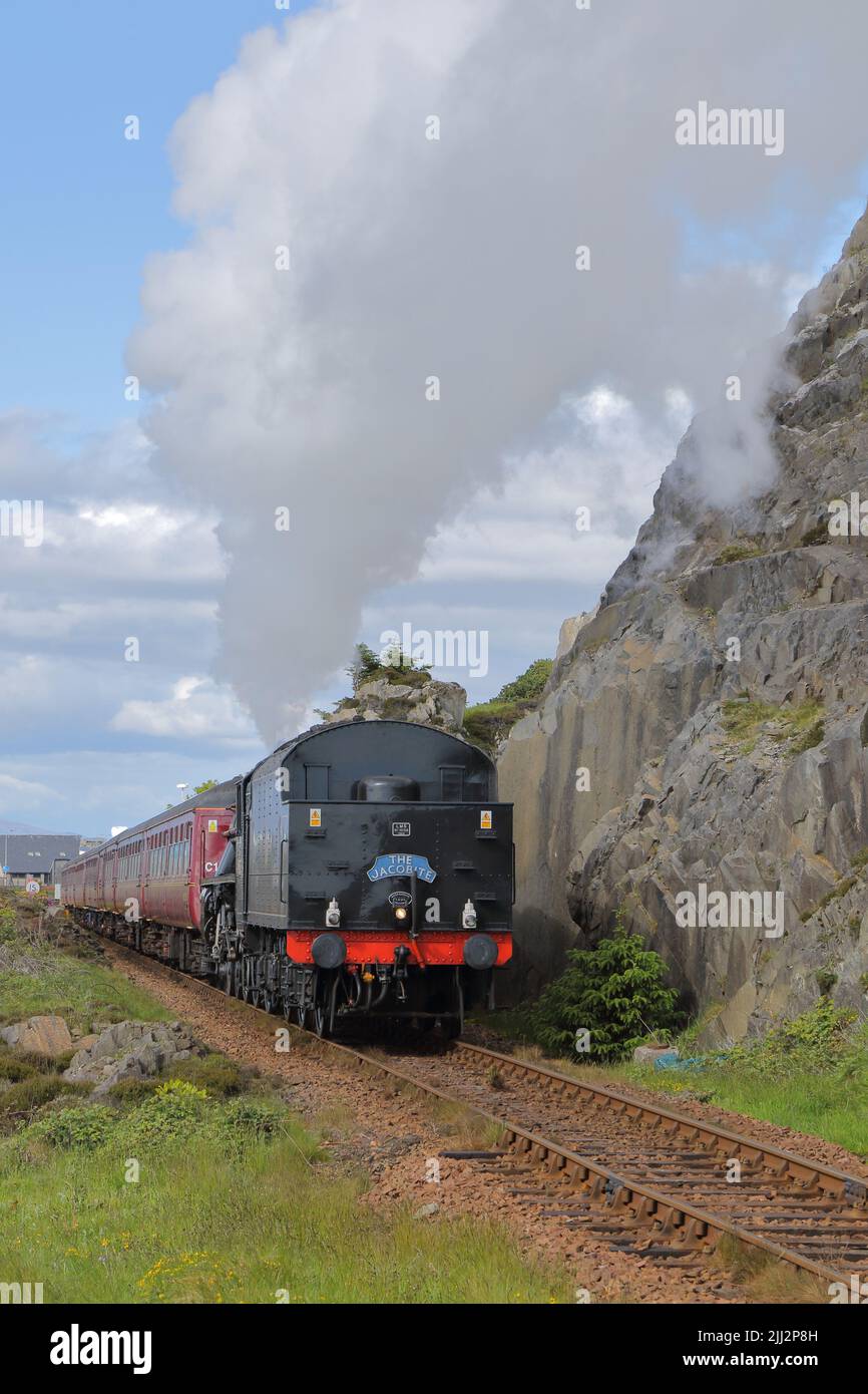 Jacobite steam train 45212 in Mallaig. The Jacobite is a steam ...