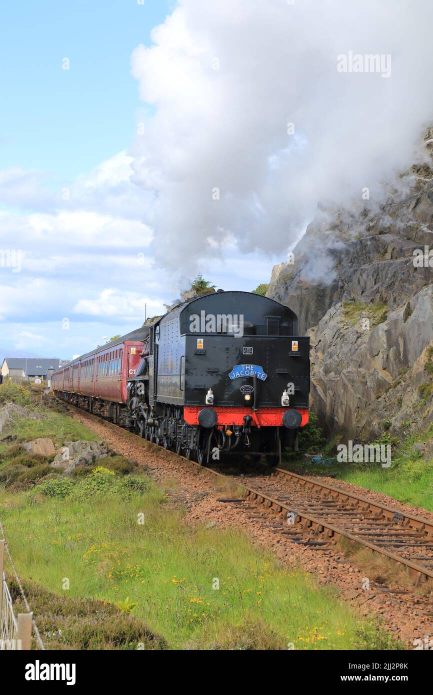 Jacobite steam train 45212 in Mallaig. The Jacobite is a steam ...