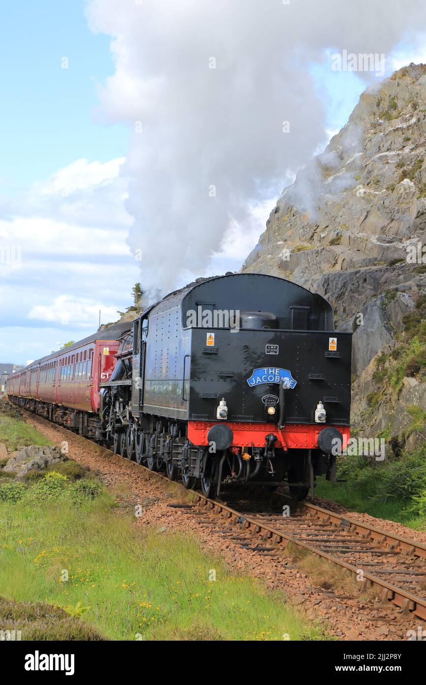 Jacobite steam train 45212 in Mallaig. The Jacobite is a steam ...
