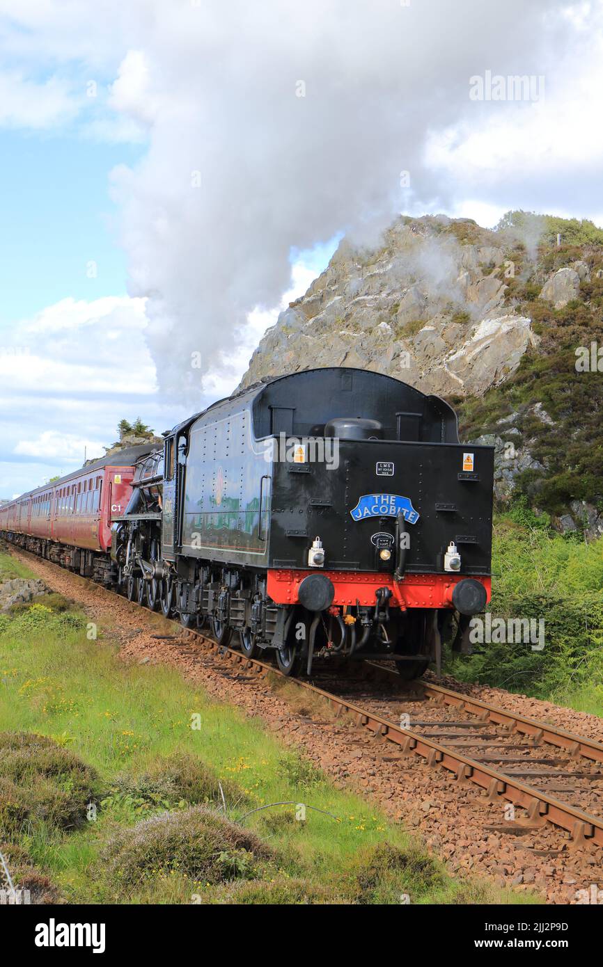 Jacobite steam train 45212 in Mallaig. The Jacobite is a steam ...